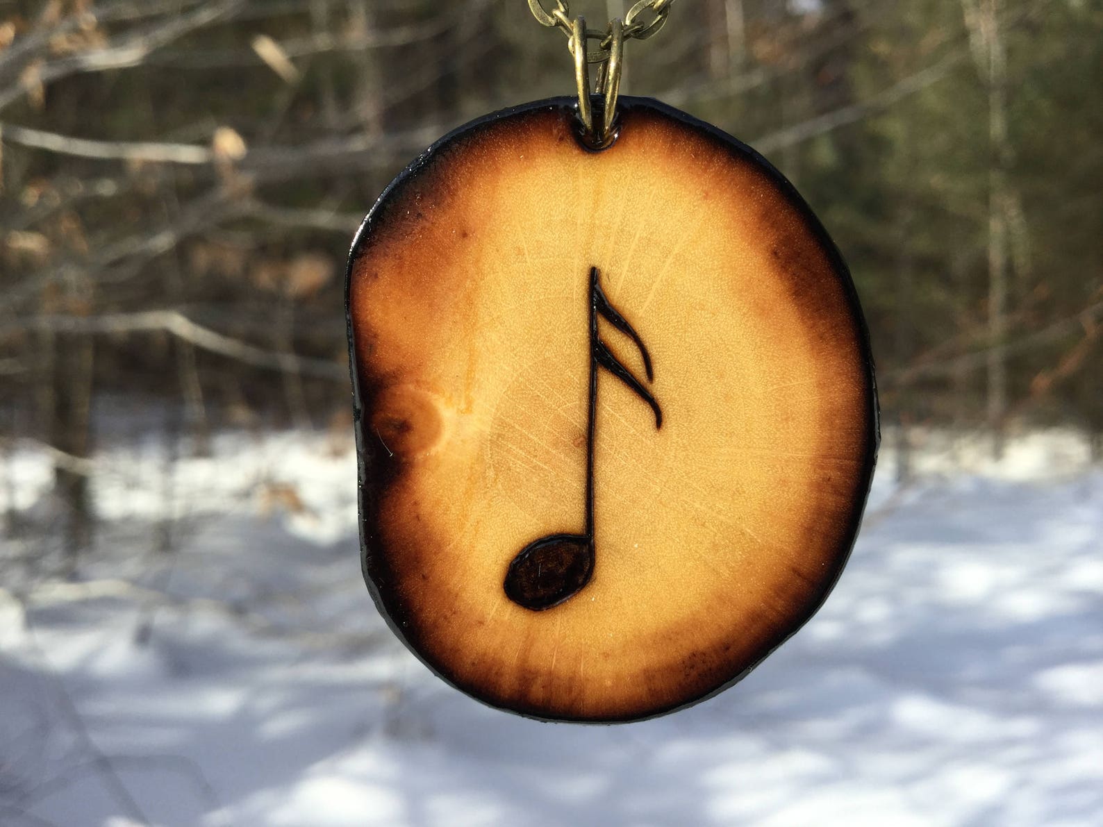 Customizable Rustic Wood Music Notes and Symbols Pendant | Etsy
