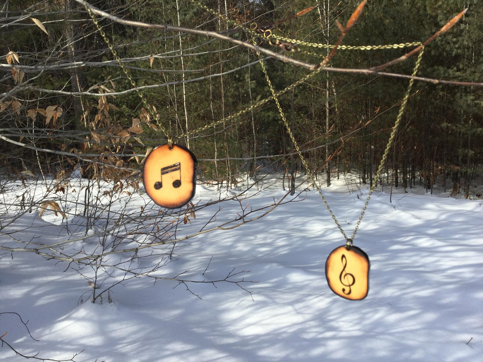 Customizable Rustic Wood Music Notes and Symbols Pendant | Etsy