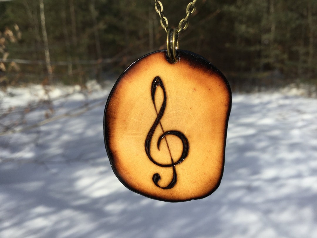 Customizable Rustic Wood Music Notes and Symbols Pendant - Etsy