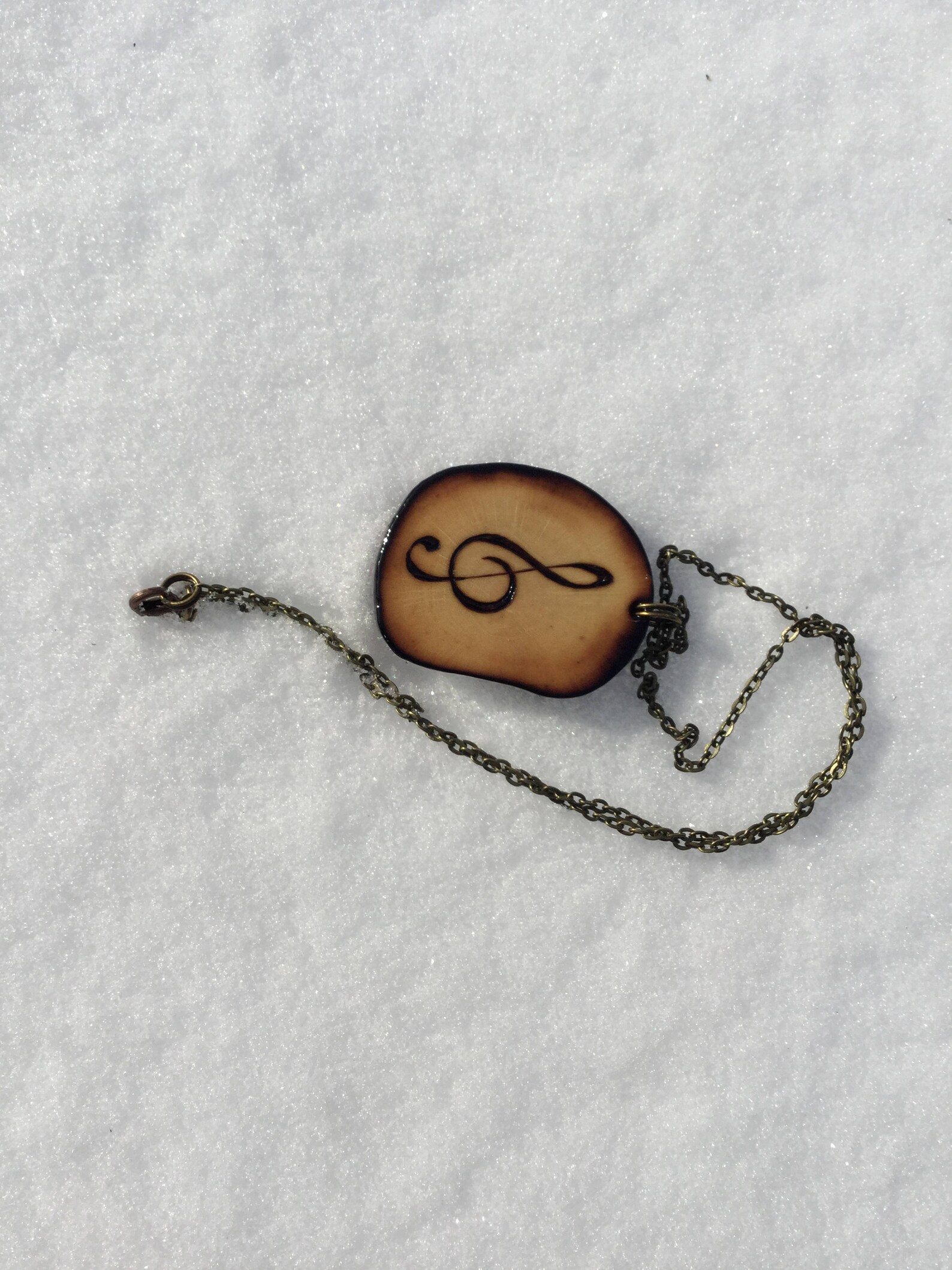 Customizable Rustic Wood Music Notes and Symbols Pendant | Etsy