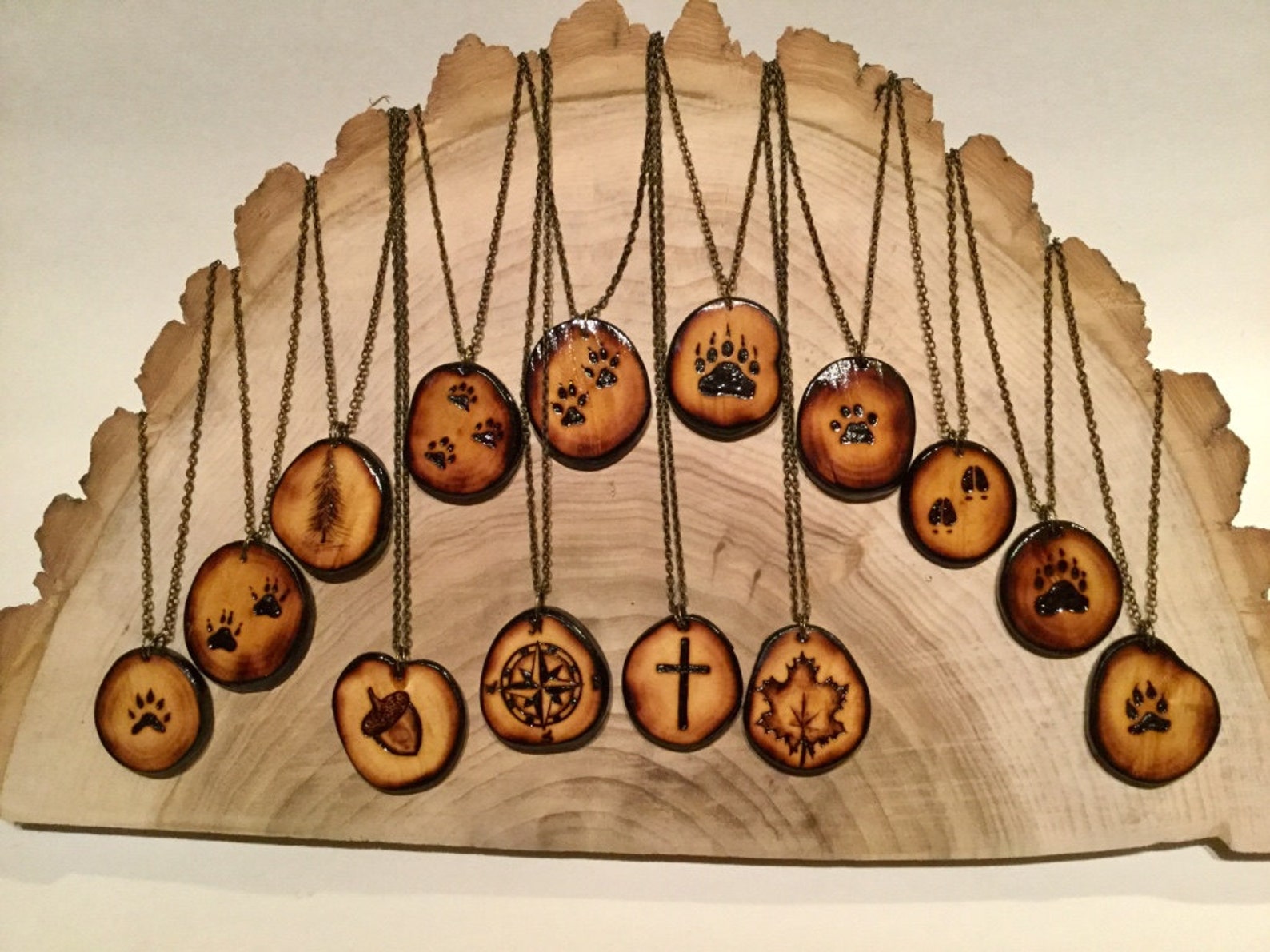 Customizable Rustic Wood Music Notes and Symbols Pendant | Etsy