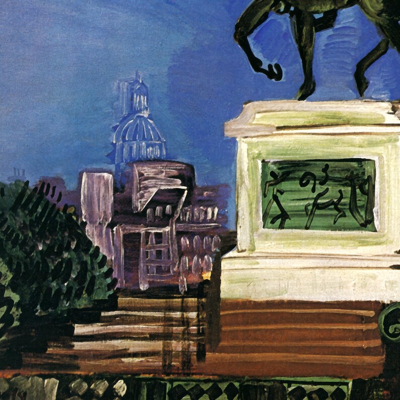 Raoul Dufy Paris Digital Download Art | Printable Equestrian Statue Oil ...