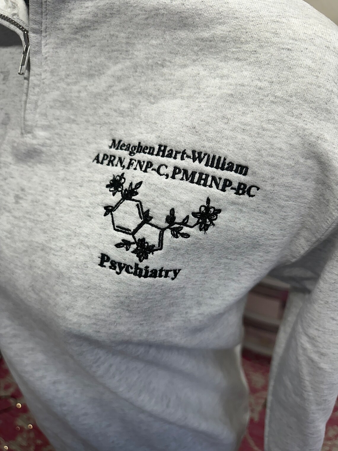Custom Embroidered Psychiatric Nurse Quarter Zip: Serotonin Jacket - Etsy
