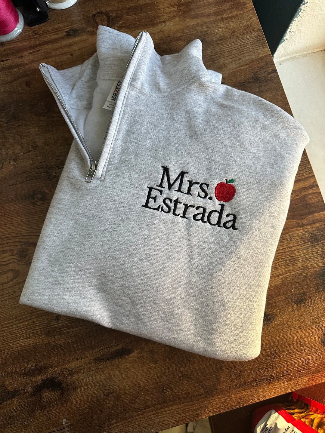 Custom Embroidered Teacher Quarter Zip Teacher Pullover Teacher ...