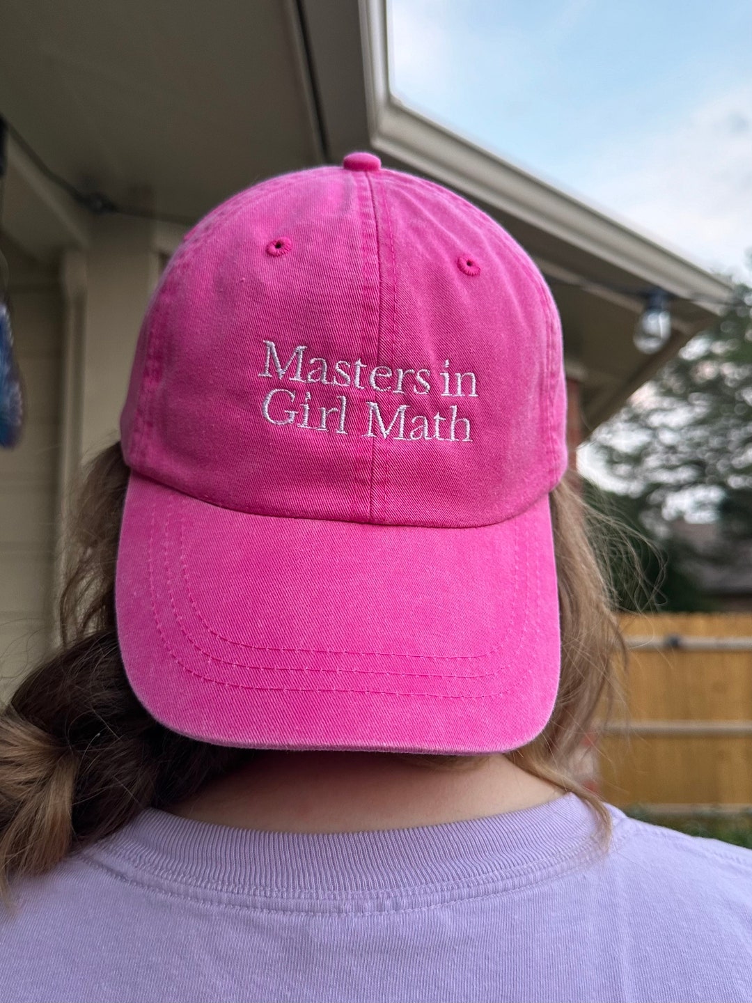 Embroidered Masters in Girl Math Hat- Summer Pigment Dyed Baseball Cap ...