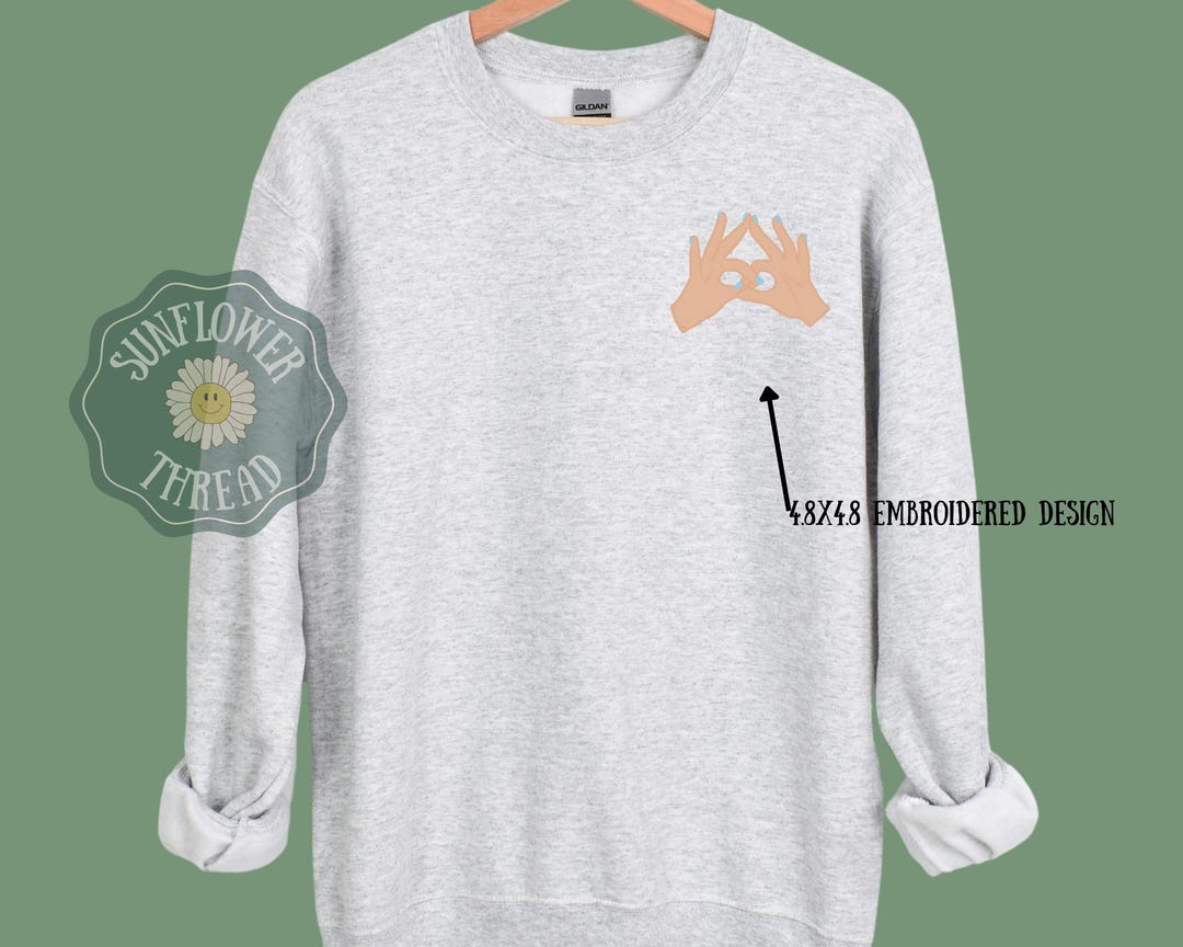 Embroidered Zeta Tau Alpha Hand Sign Sweatshirt - ZTA Wear - Sorority ...