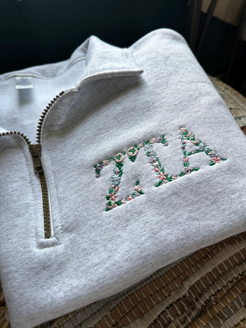 Embroidered Zeta Tau Alpha Crest Sweatshirt - ZTA Wear - Sorority ...