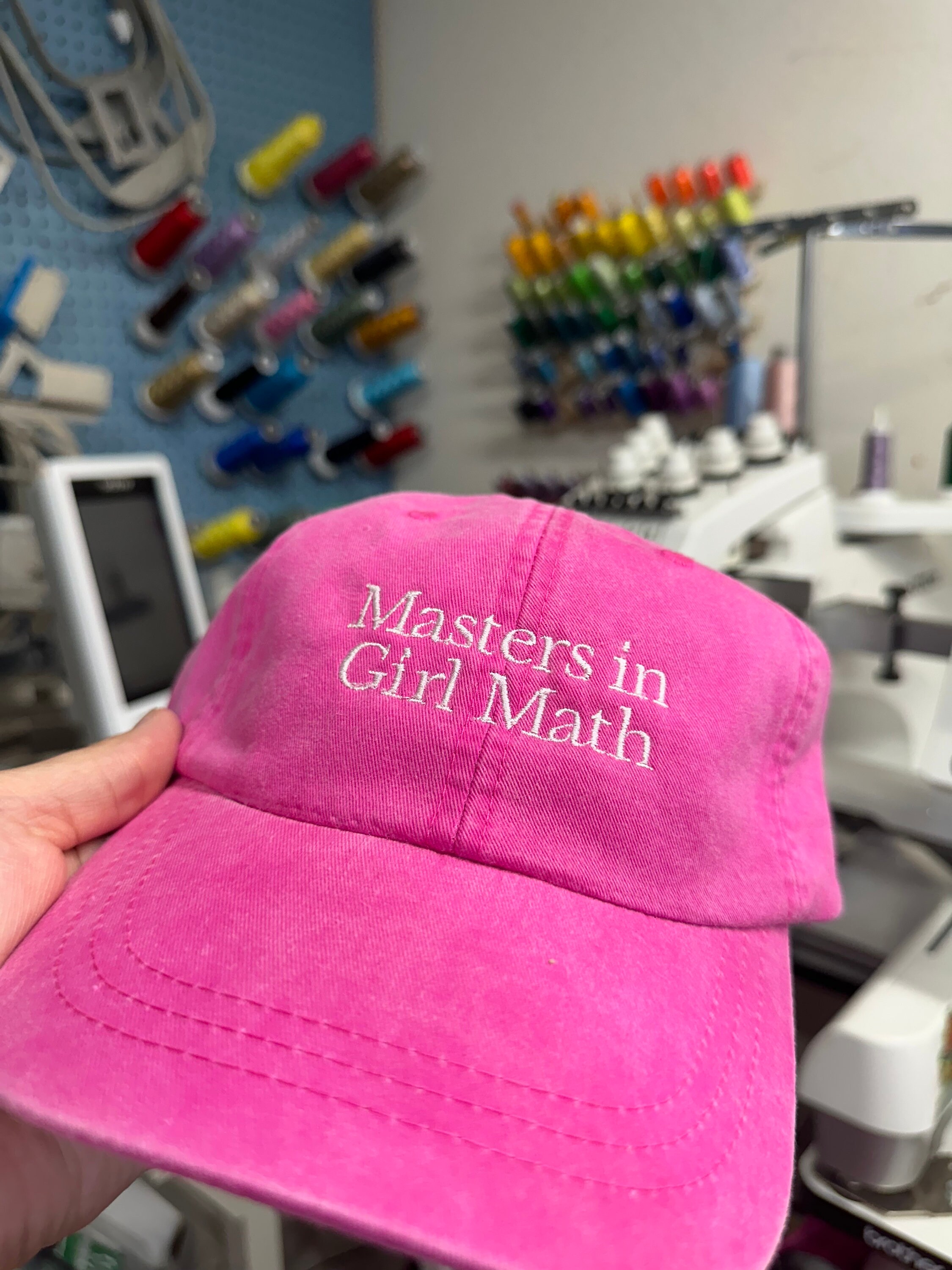 Embroidered Masters in Girl Math Hat- Summer Pigment Dyed Baseball Cap ...