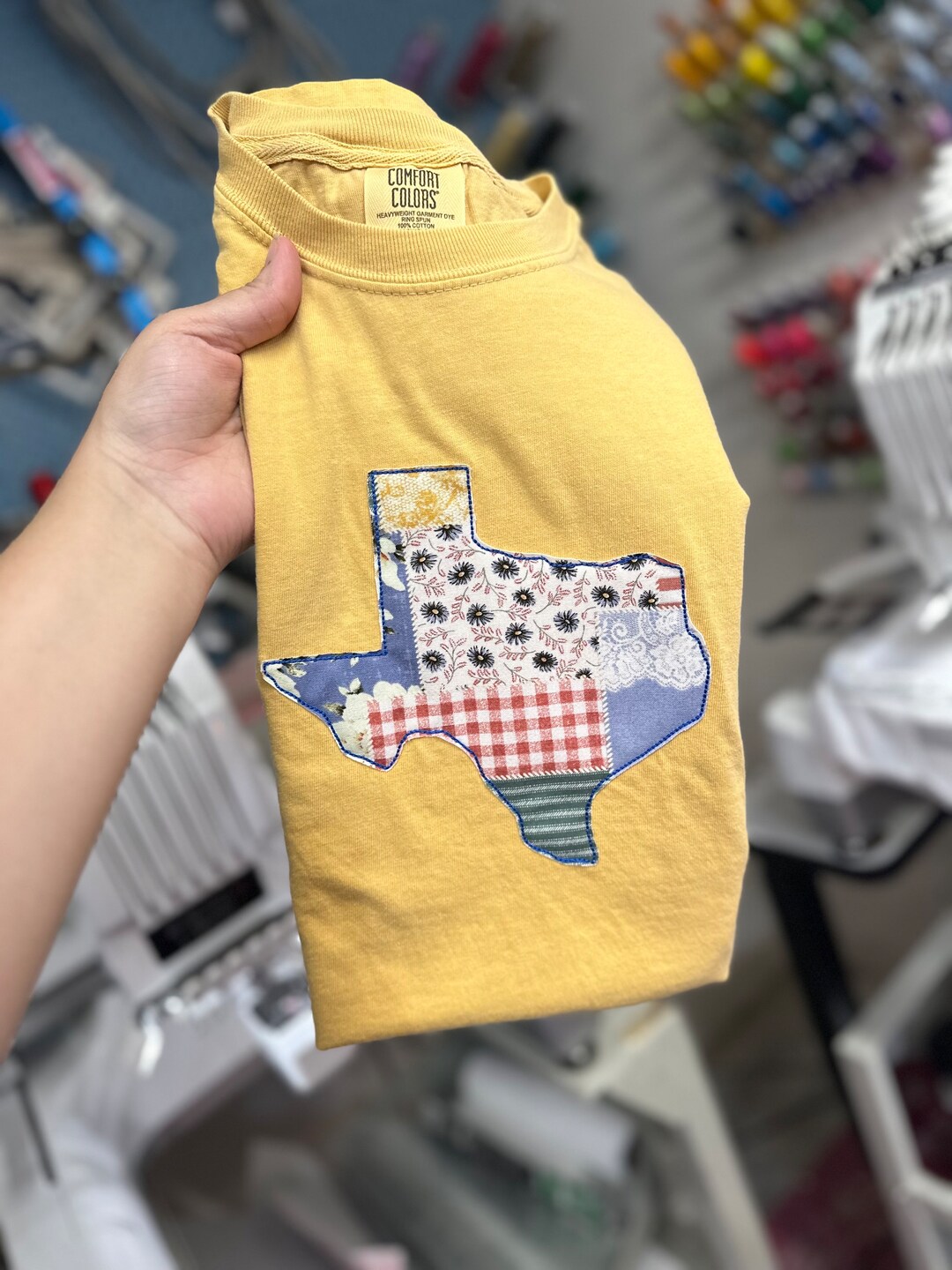 Embroidered Floral Texas Applique Shirt - Quilted State Shirt - All 50 ...