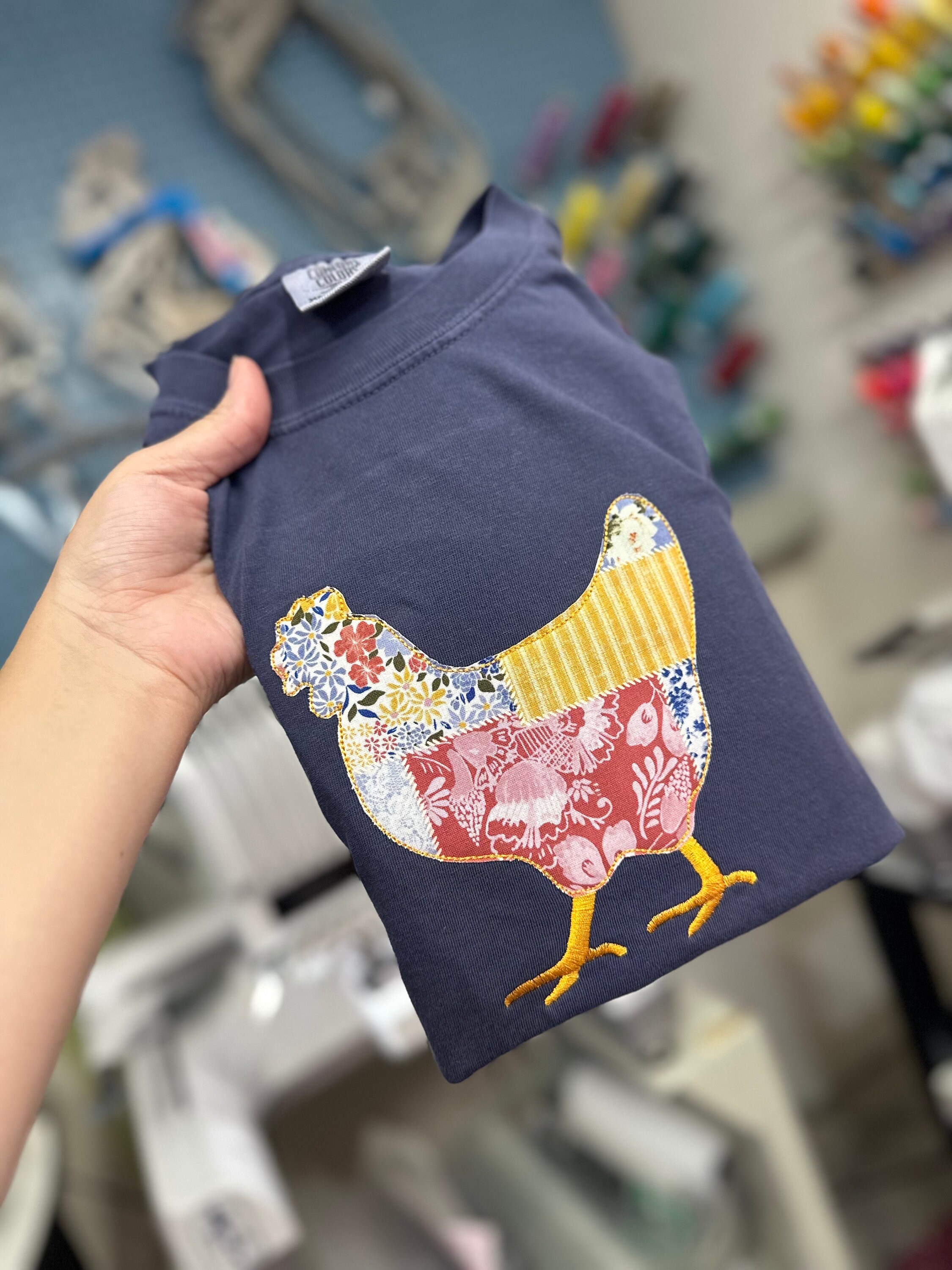 Embroidered Chicken Shirt - Farmhouse Chicken Tee - Chicken Gift for ...