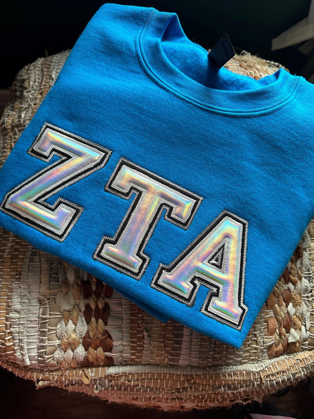 Embroidered Zeta Tau Alpha Applique Sweatshirt - ZTA Wear - Sorority ...