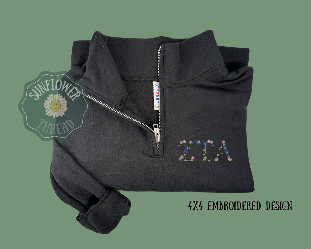 Embroidered Zeta Tau Alpha Crest Sweatshirt ZTA Wear Sorority ...