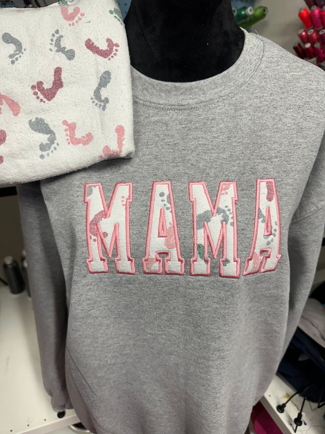 Mama Embroidered Baby Outfit Keepsake Applique Sweatshirt, Gift for Mom ...