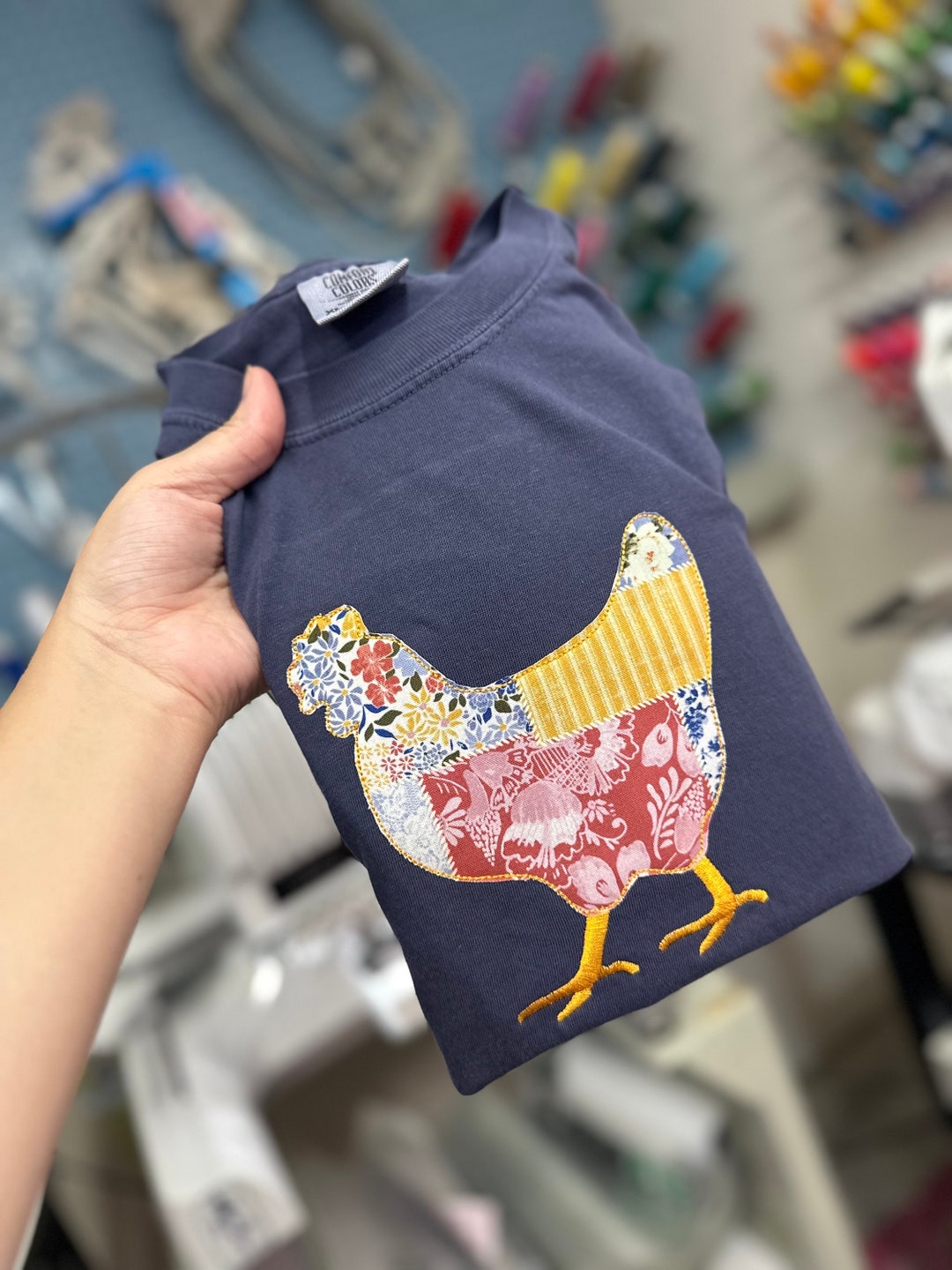 Embroidered Chicken Shirt - Farmhouse Chicken Tee - Chicken Gift for ...