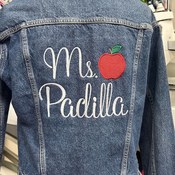 Teacher Jean Jacket Personalized - Etsy