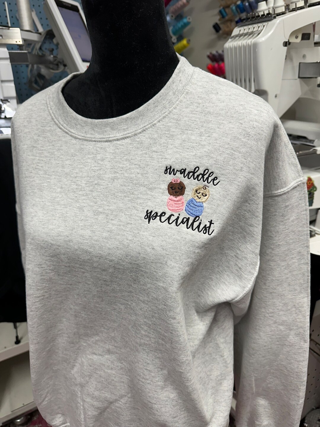 Embroidered Nurse Sweatshirt Post Partum Pullover Mother Baby Nurse ...