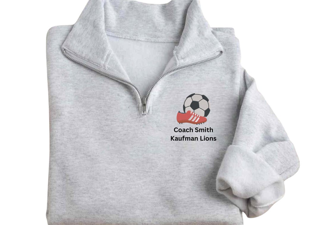 Embroidered Soccer Coach Quarter Zip - Coach Pullover - Personalize ...