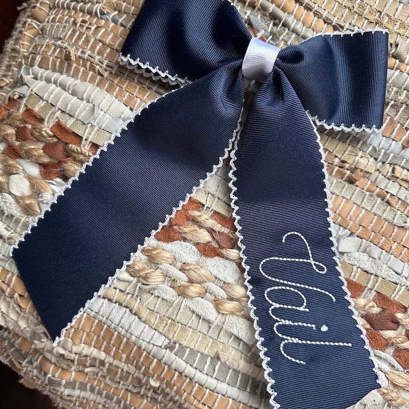 Embroidered Bow - Etsy