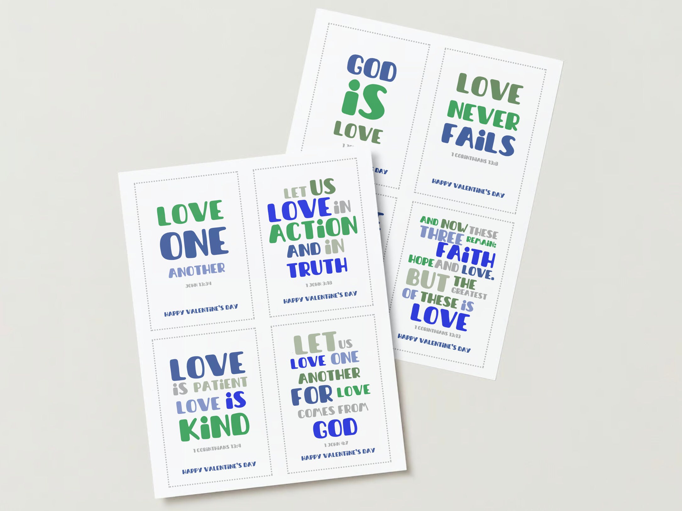 Valentine Printable Scripture Cards Kids Classroom Printable File PDF ...