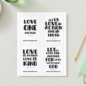 Valentine Printable Scripture Cards Kids Classroom Printable File PDF ...