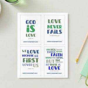 Valentine Printable Scripture Cards Kids Classroom Printable File PDF ...
