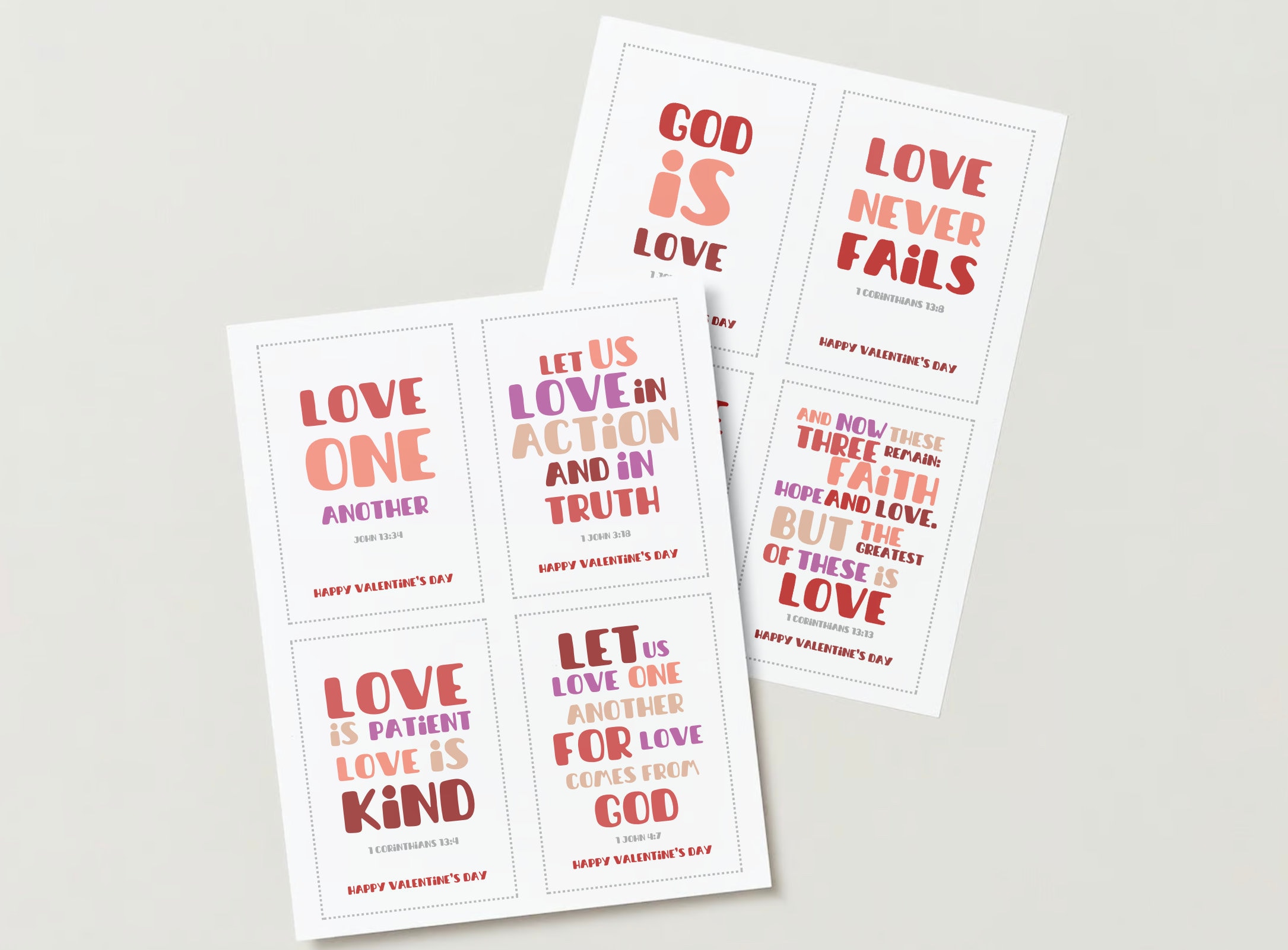 Valentine Printable Scripture Cards Kids Classroom Printable File PDF ...