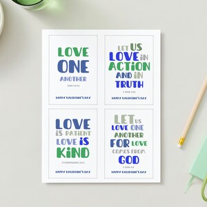 Valentine Printable Scripture Cards Kids Classroom Printable File PDF ...