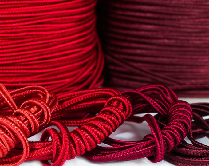 5 Yards 3 Mm Red Braided Cord, Braided Cord, Soutache Cord, Wholesale ...