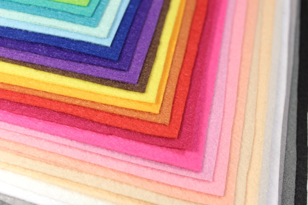 Hard Felt MIX 28 Felt Sheets, 12x 10, Thickness 1mm, 100% Polyester ...