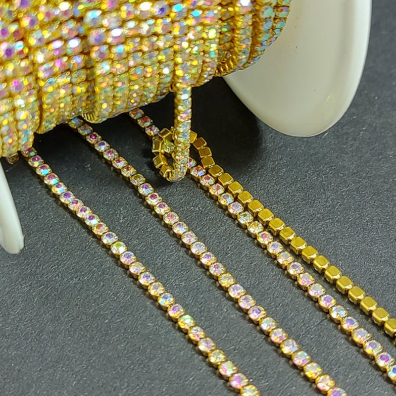 Rhinestone Cup Chain - Etsy