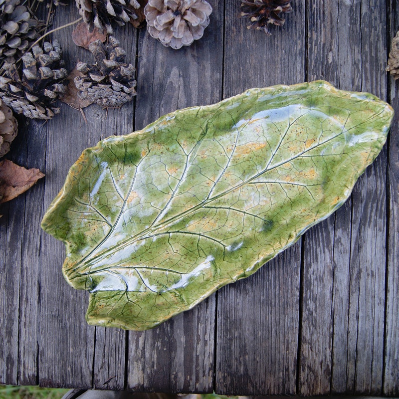Ceramic Leaf Plate - Etsy