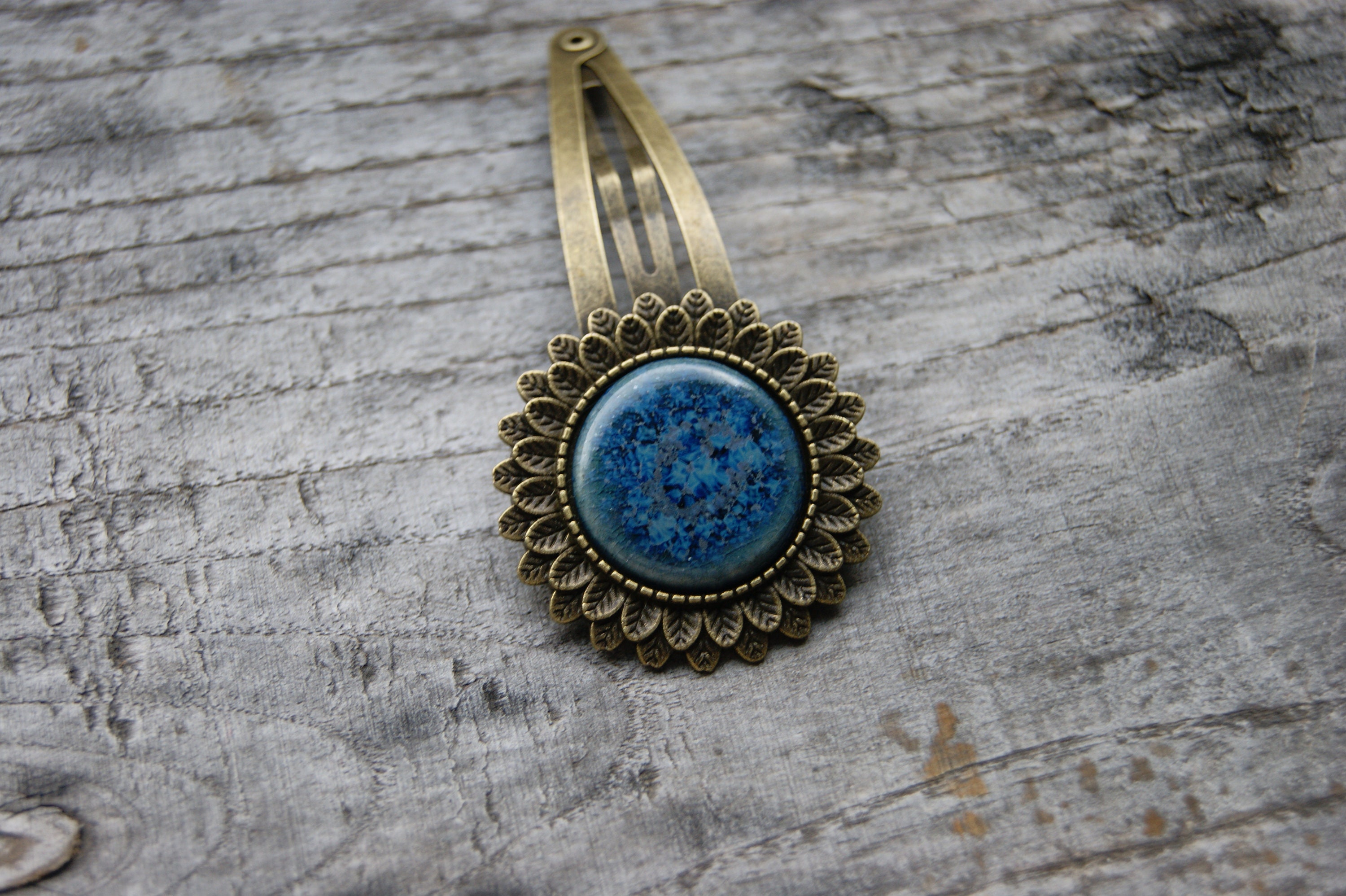 Stylish Ceramic Blue Hair Clip Gift for Her Ceramic Hair Clip Hair ...