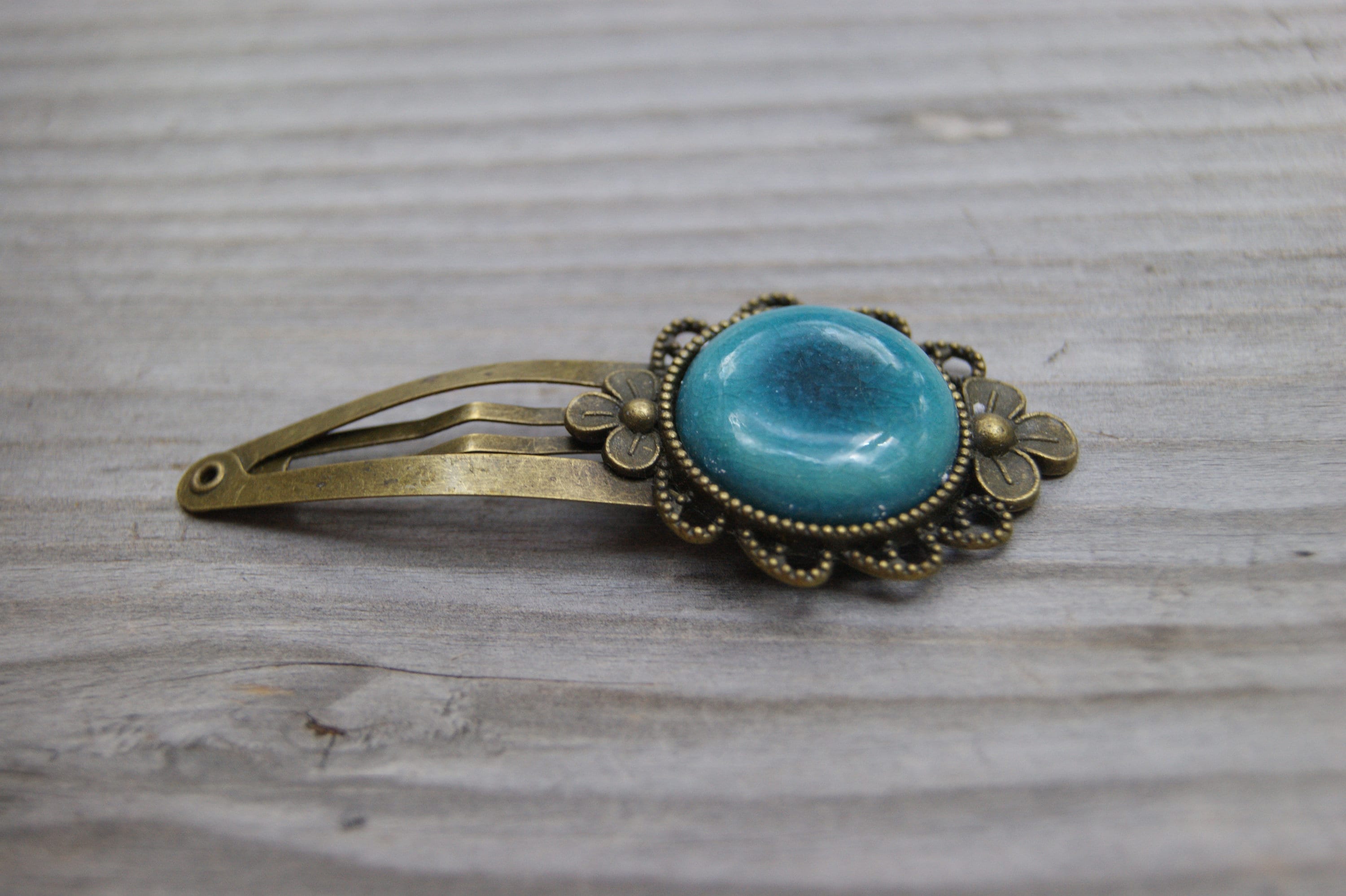 Stylish Ceramic Turquoise Hair Clip, Blue Hair Pin, Blue Hair Jewelry ...