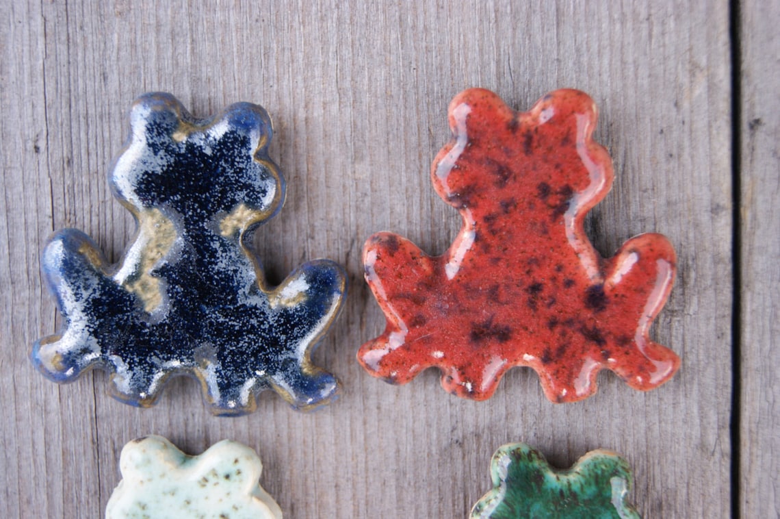 Frog Magnet Ceramic Frog Frog Fridge Magnet Blue Frog - Etsy