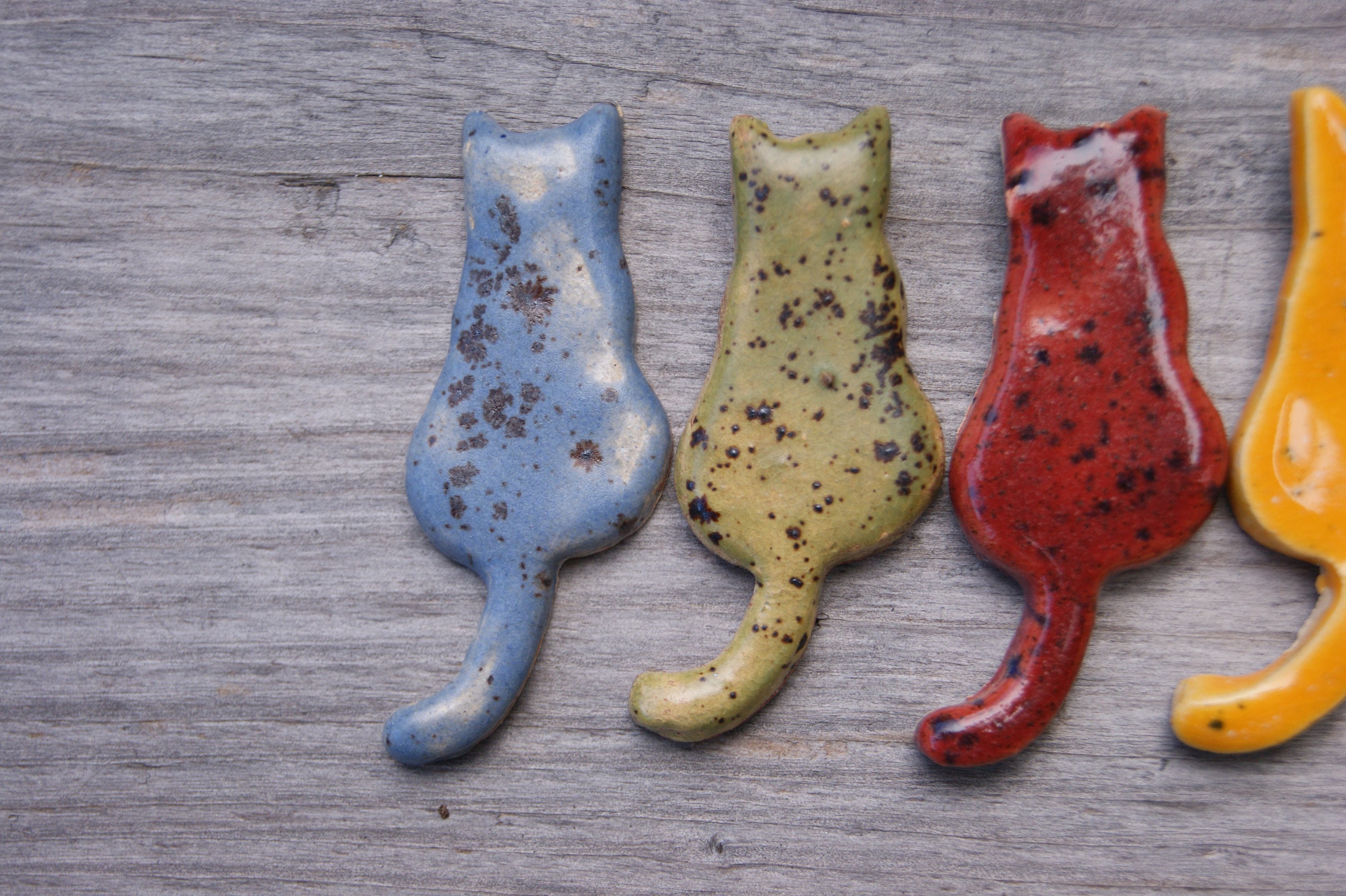 Cute Cat Kitchen Magnet Ceramic Cat Refrigerator Magnets Cat Gift ...