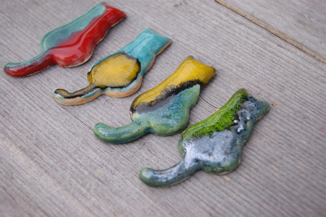 Cute Cat Brooch Ceramic Kittens Ceramic Brooch Cat Pin Cat - Etsy
