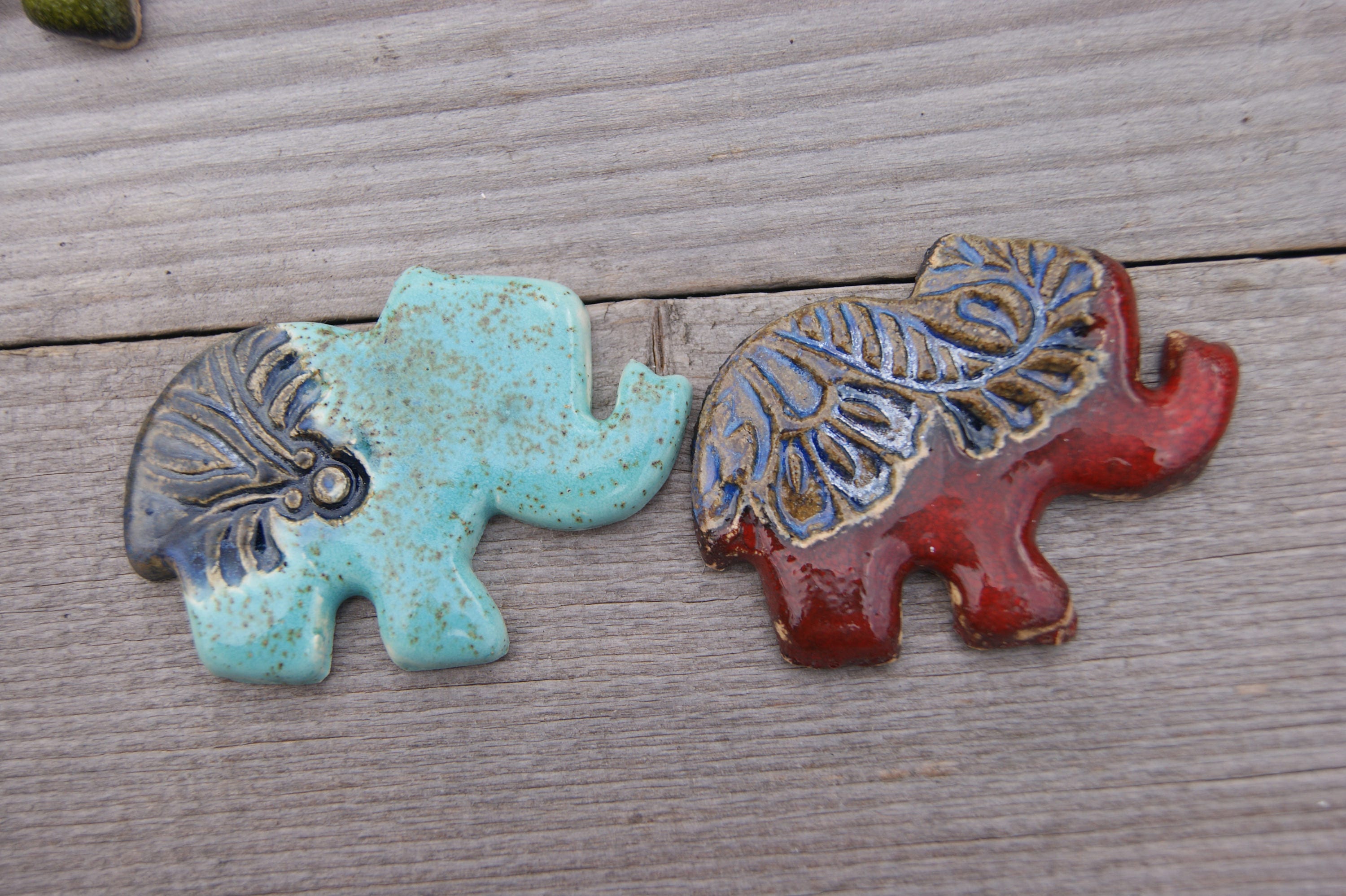 Ceramic Elephant Magnet Cute Fridge Magnet Red Elephant | Etsy