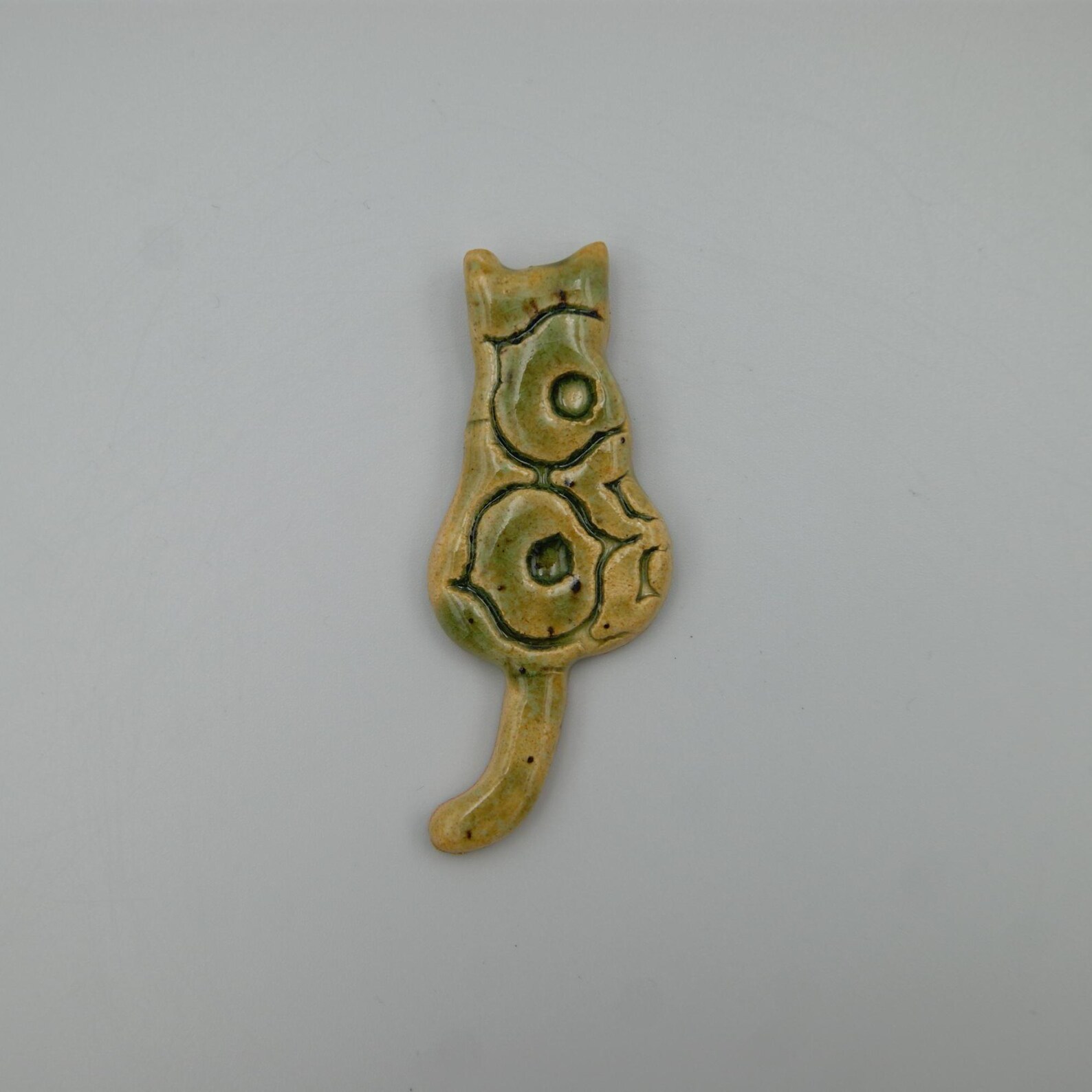 Cute Cat Magnet, Ceramic Cat, Cat Gift, Refrigerator Magnet, Gray Cat ...