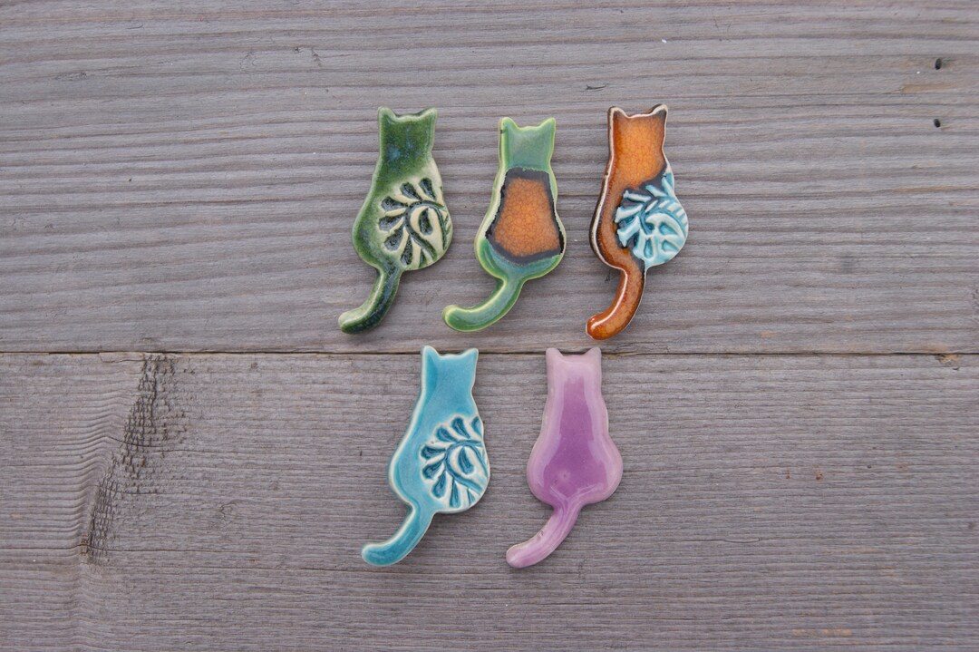 Cute Ceramic Cat Brooch, Lilac Cat, Cat Jewellery, Orange Cat, Kitten ...