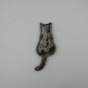 Cute Cat Magnet, Ceramic Cat, Cat Gift, Refrigerator Magnet, Gray Cat ...