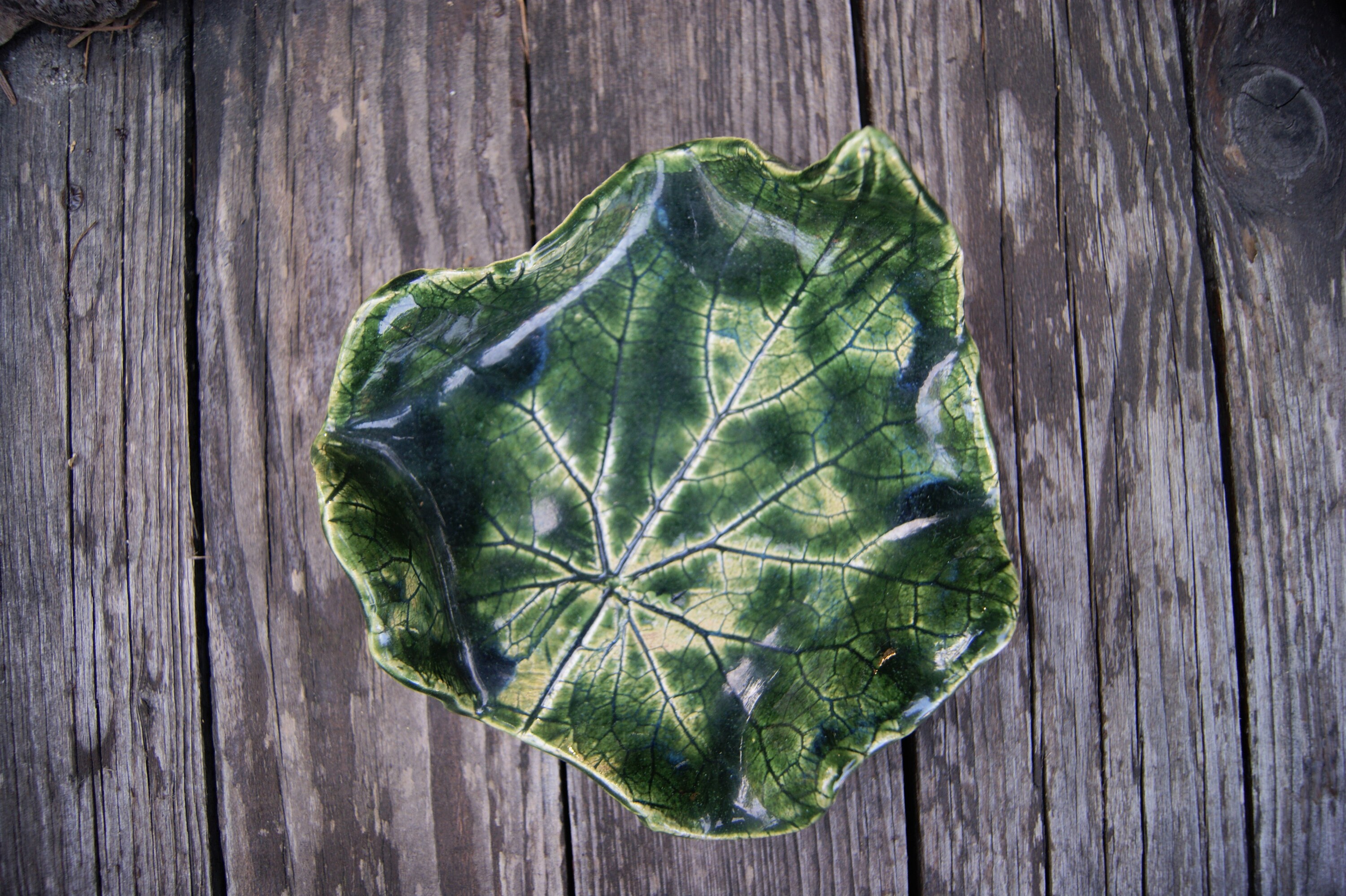Ceramic green leaf botanical dish ceramic ring dish leaf | Etsy