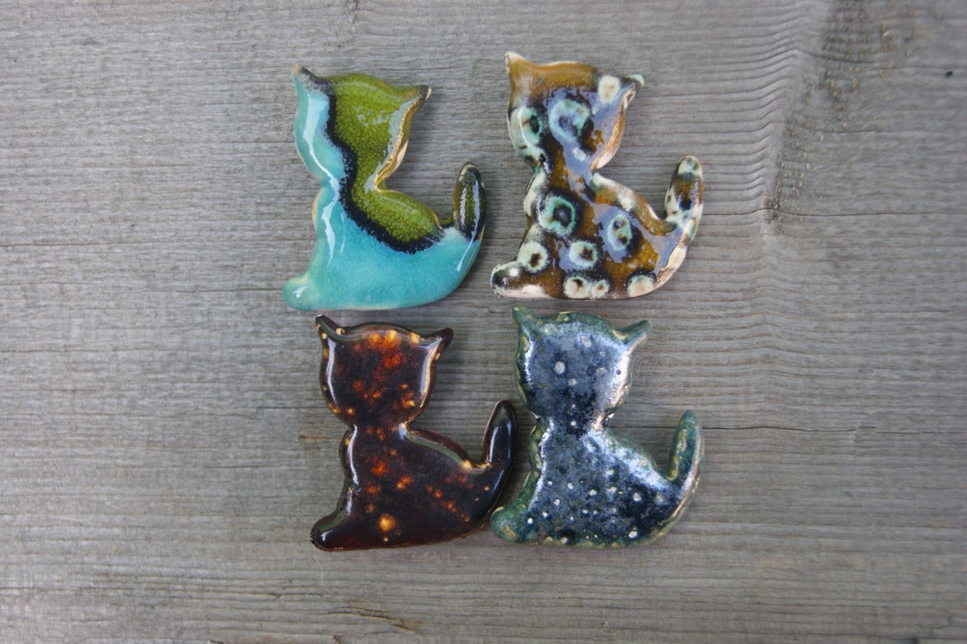 Cute Cat Brooch, Cat Pin, Ceramic Cat, Ceramic Brooch, Cute Brooches ...
