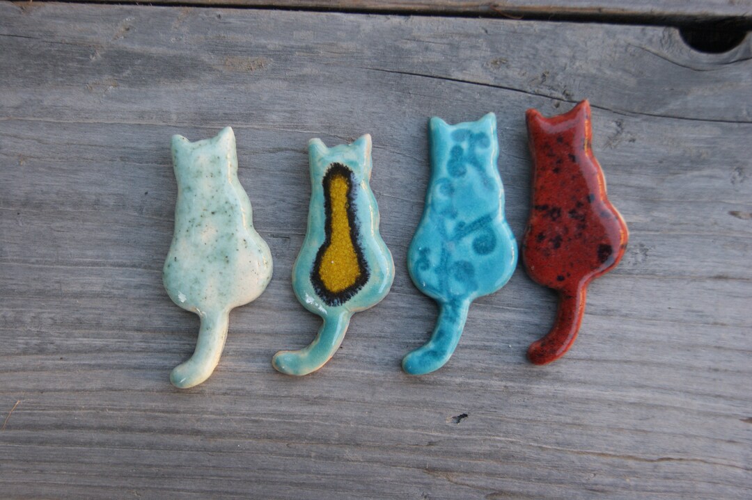 Cute Ceramic Cat Fridge Magnet, Cats Fridge Magnets, Gift for Cat ...