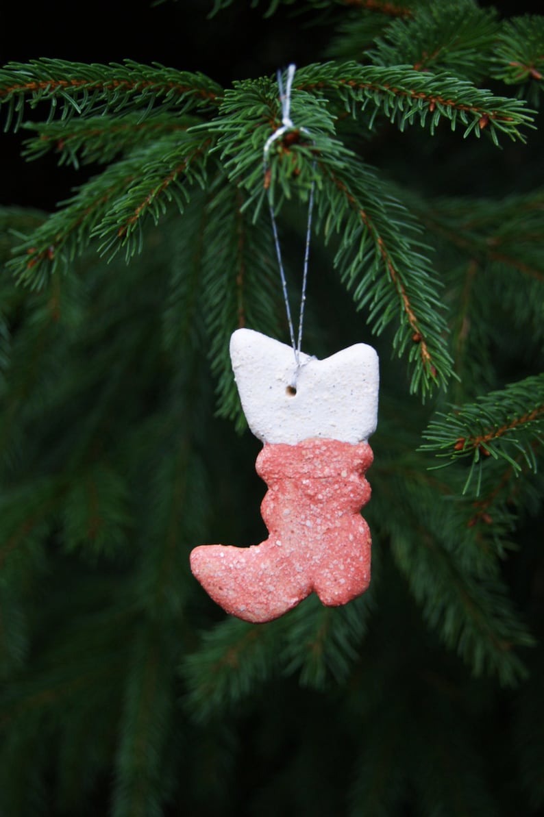 White & Red Elegant Ceramic Santa's Boots Christmas Tree - Etsy