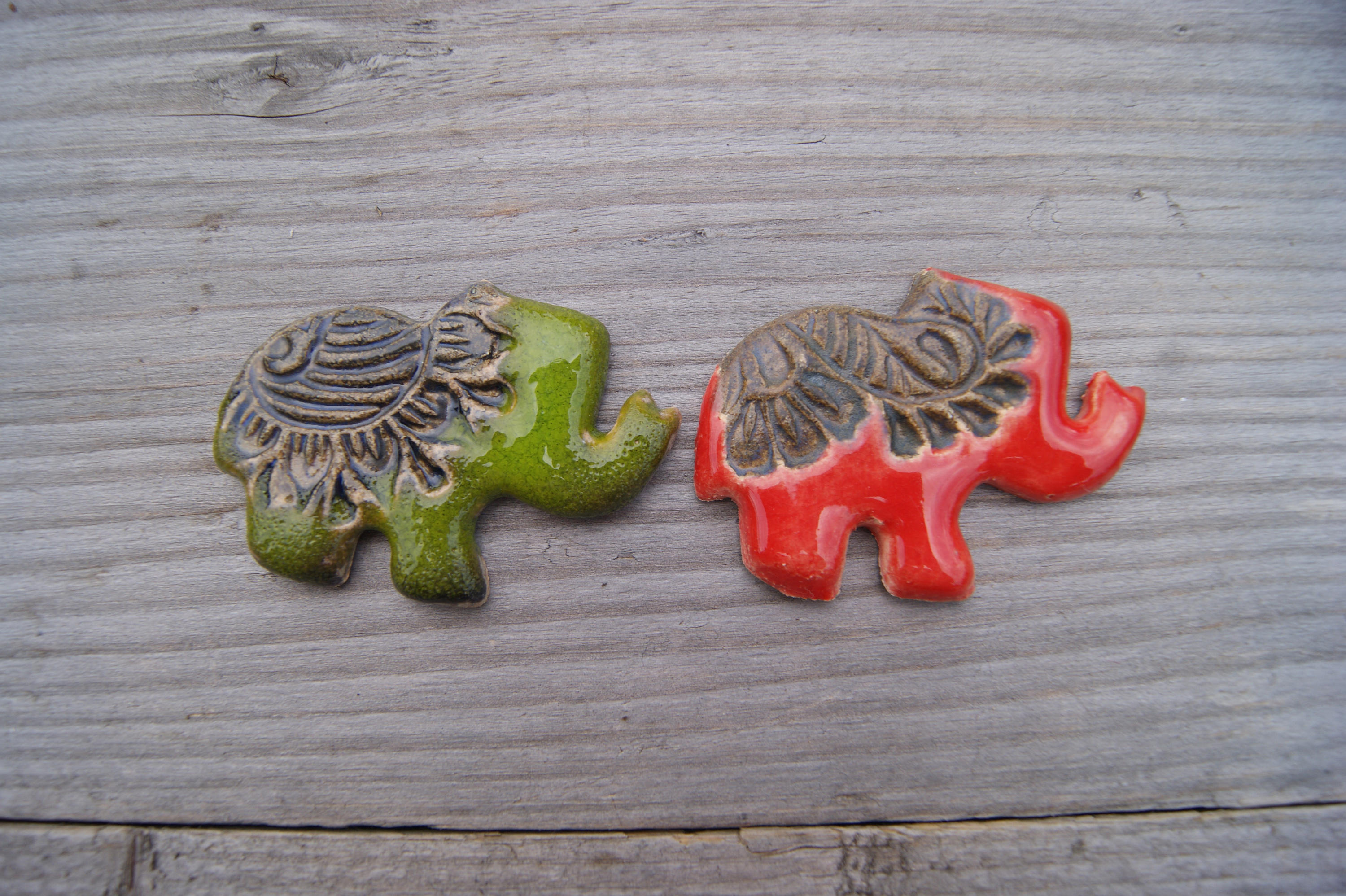 Ceramic Elephant Magnet Cute Fridge Magnet Red Elephant | Etsy