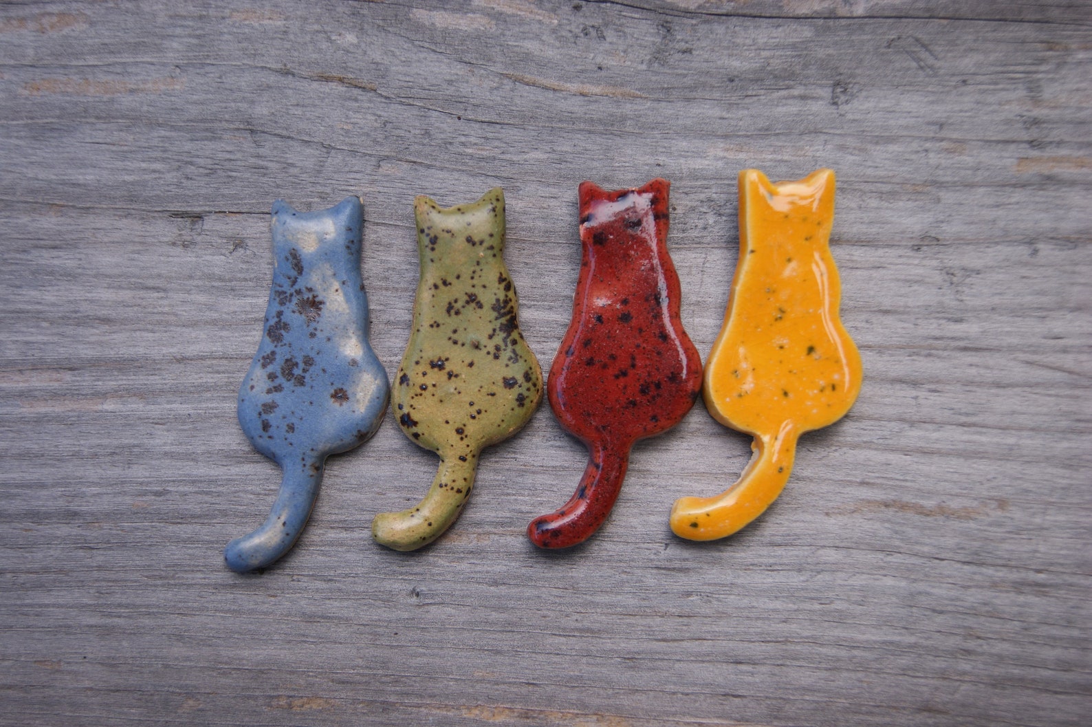 Cute Cat Kitchen Magnet Ceramic Cat Refrigerator Magnets Cat Gift ...
