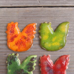 Cute Chick Magnet, Ceramic Chicken Magnet, Simple Gift, Red Chicken ...