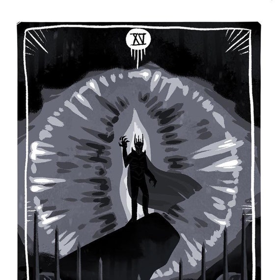 The Devil LOTR Tarot Print Sauron and Ringwraiths - Etsy