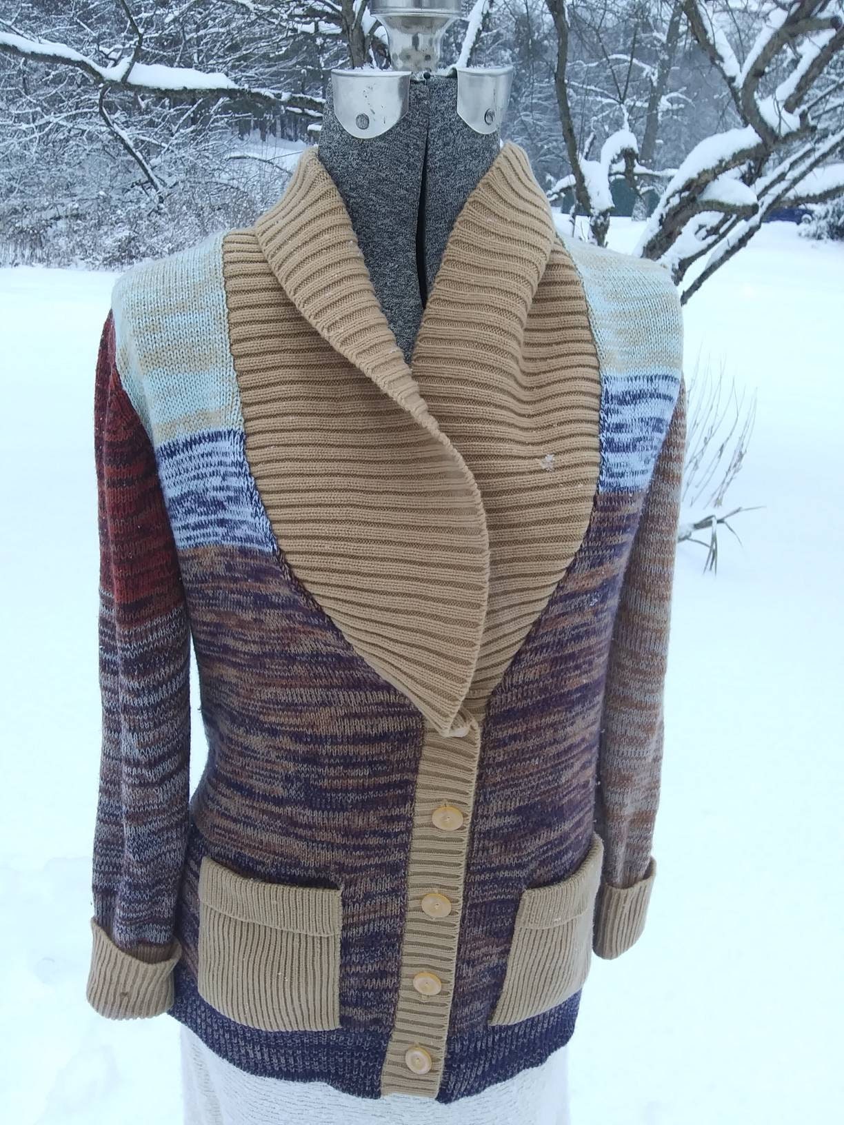 Space Dyed Cardigan in Earth Tones - Etsy