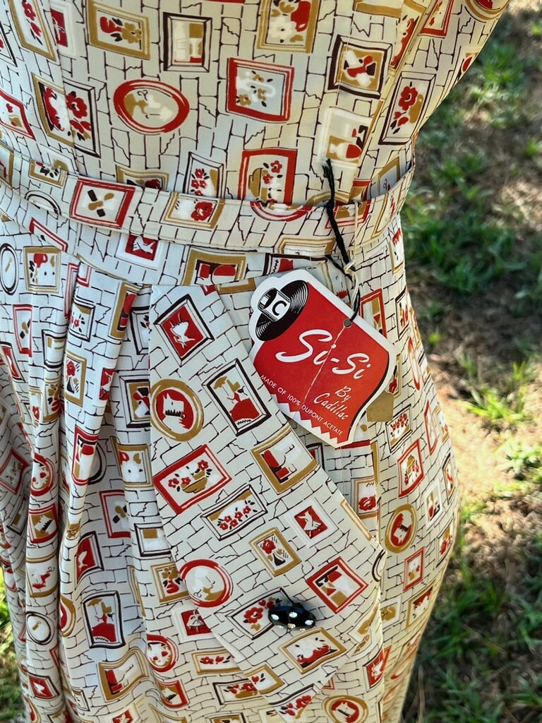 Deadstock Novelty 1950s Print Dress - Etsy
